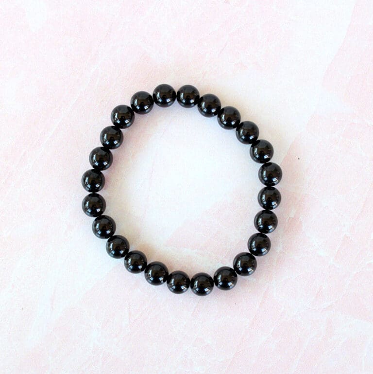 Black Tourmaline Crystal Bracelet | Protection | 8mm - The Crystal Elephant