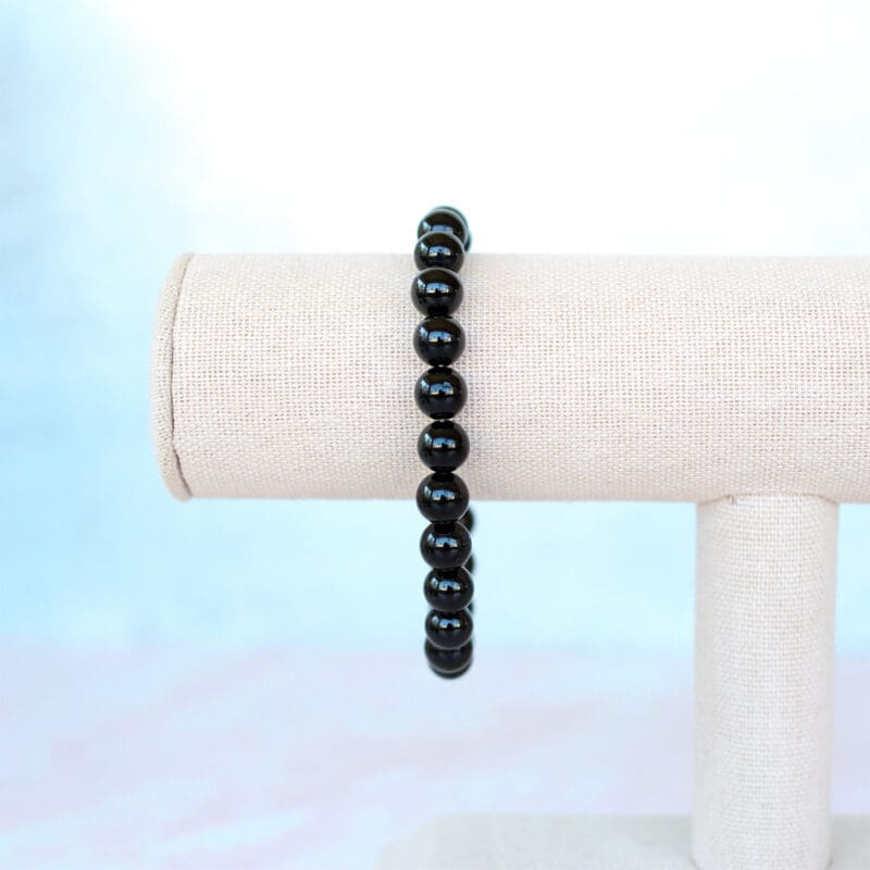 Black Tourmaline Crystal Bracelet | Protection | 8mm - The Crystal Elephant