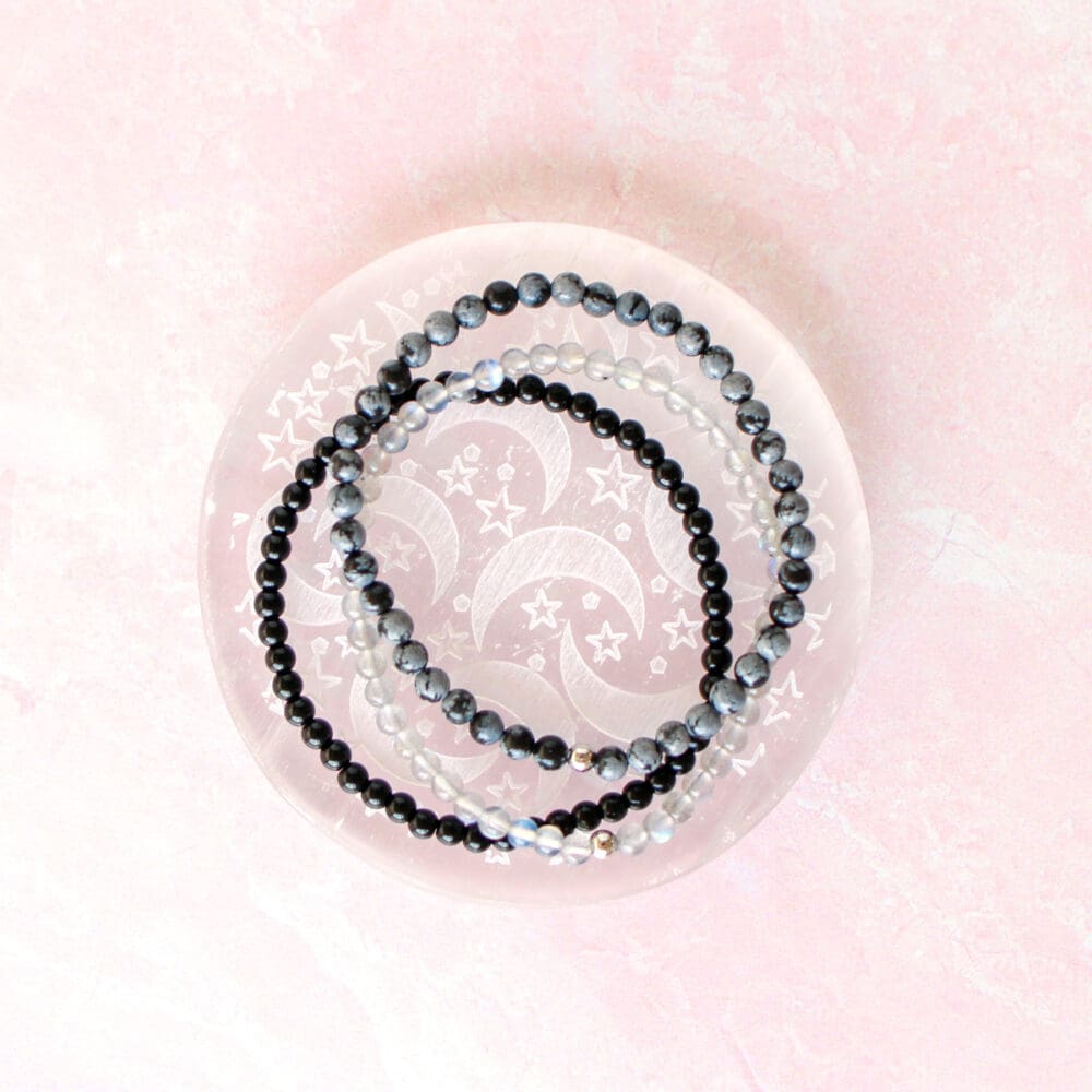 Protect Your Energy Natural Crystal Bracelet Set for Adults - Mini ...