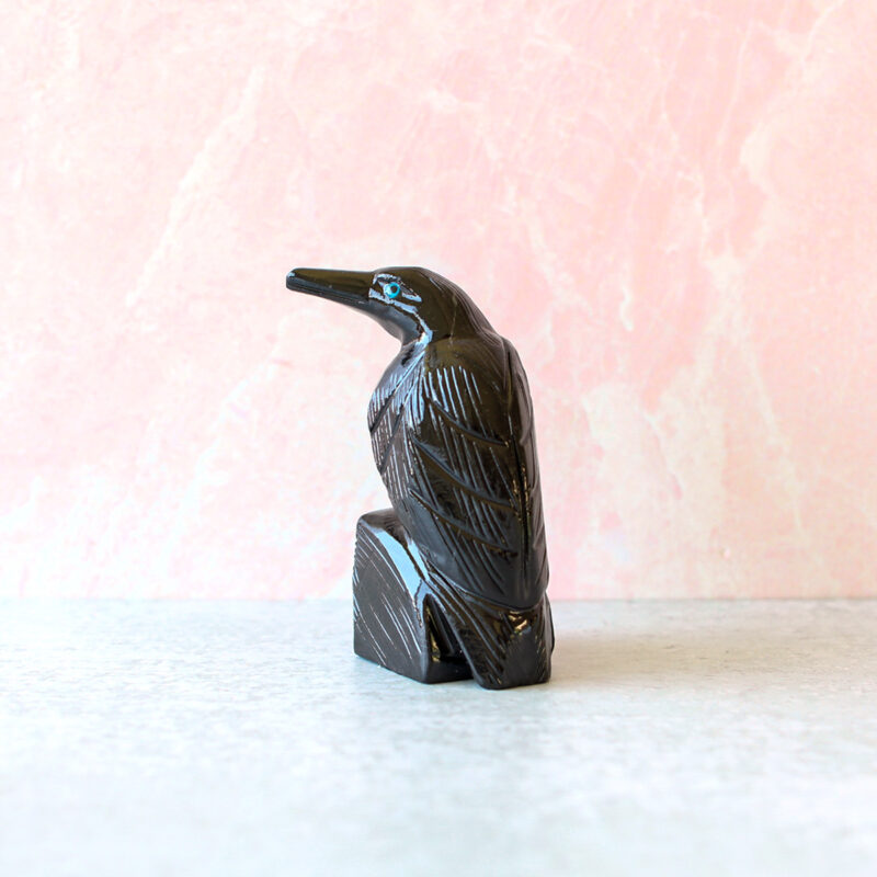 Black Onyx Crystal Raven Figurine | Protection | Inner Strength ...