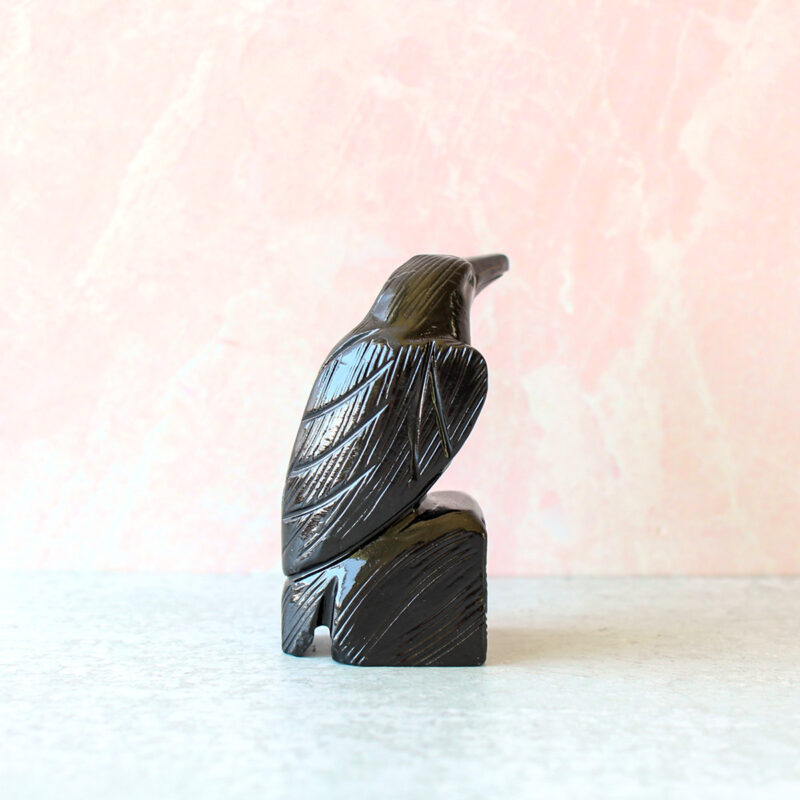Black Onyx Crystal Raven Figurine | Protection | Inner Strength ...