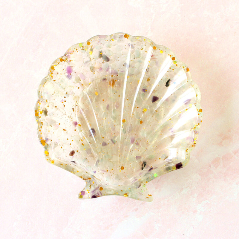 Crystal Seashell Resin Trinket Bowl - The Crystal Elephant